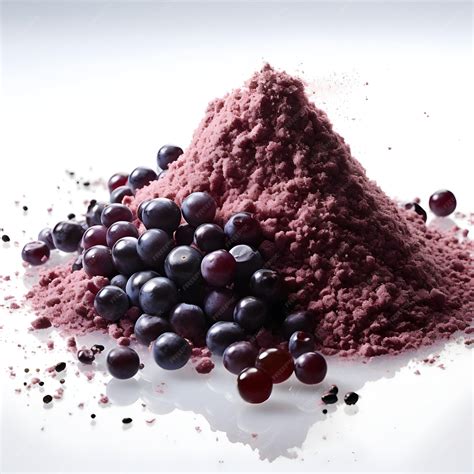 Acai Powder White Background Organic Acai Superfood Powder Acai Berry Powder Acai Powder Isolat