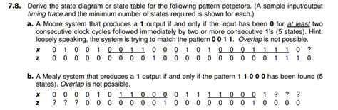 Solved 78 Derive The State Diagram Or State Table For The Following