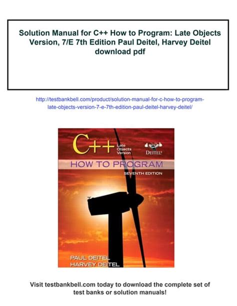 Solution Manual For C How To Program Late Objects Version 7e 7th Edition Paul Deitel