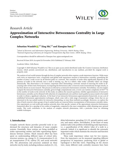 pdf approximation of interactive betweenness centrality in large complex networks