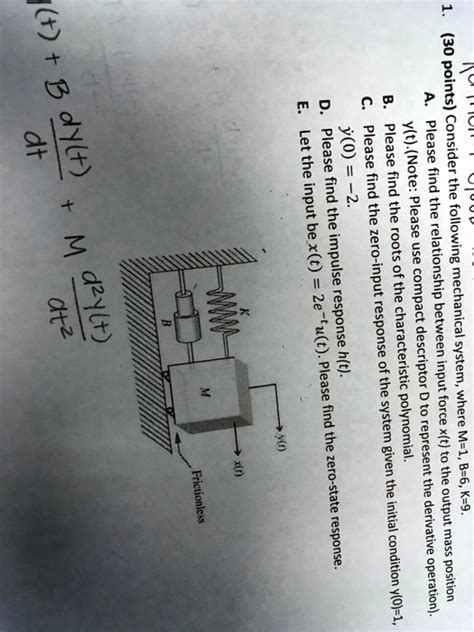 solved dt d please find the impulse response h t y 0 2 at2 d2y e let the input be x t