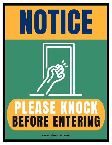 20 Printable Please Knock Signs Printableocom