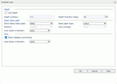 format line dialog box properties report