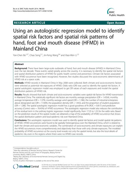 Solution Using An Autologistic Regression Model To Identify Spatial Risk Factors And Spatial