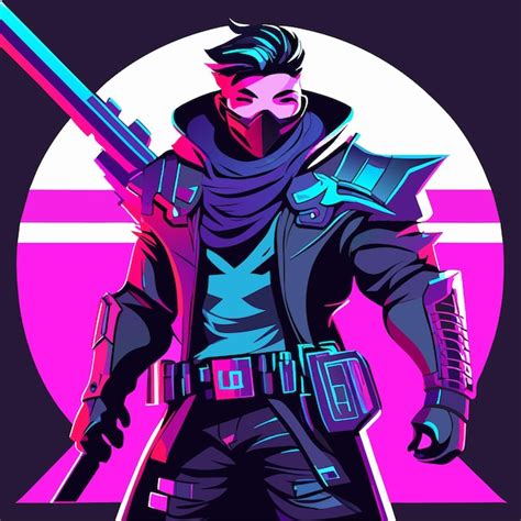 Frontfacing Cyber Vector Illustration Set Premium Ai Generated Vector