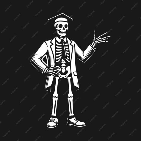 Skeleton Teacher Teaching Various Things Premium Ai Generated Vector