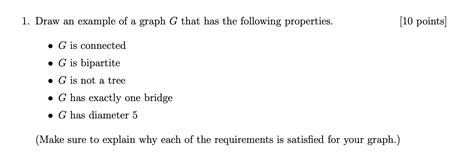 solved 1 draw an example of a graph g that has the