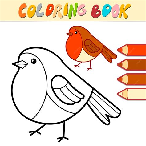 색칠하기 책이나 아이들을 위한 페이지 크리스마스 새 흑백 벡터 일러스트 레이 션 프리미엄 벡터