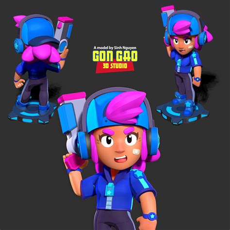 Star Shelly Brawl Stars Fan Art D Model By Sinh Nguyen