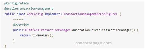 Spring Transactionmanagementconfigurer