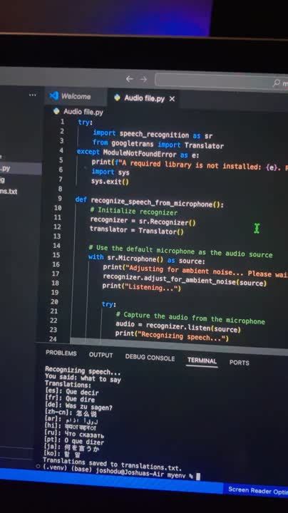 Joshua Oduro On Linkedin This Project Is A Python File That Can Translate A Speech Recognition To
