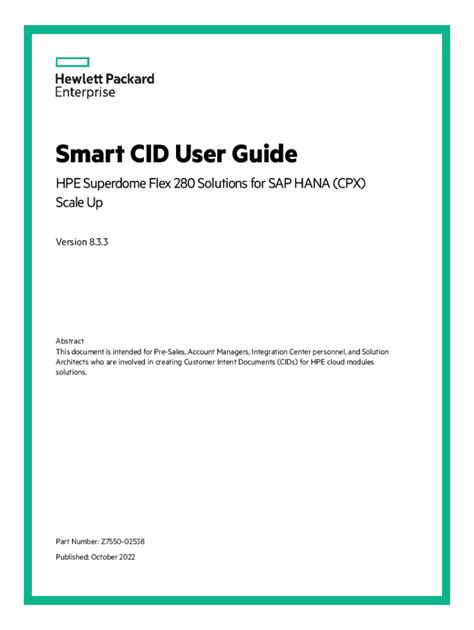 Fillable Online Hpe Superdome Flex 280 For Sap Hana Administration Fax Email Print Pdffiller