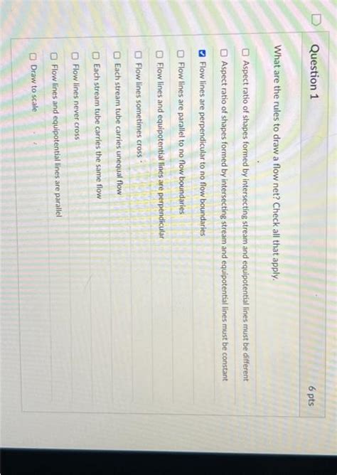 Solved What Are The Rules To Draw A Flow Net Check All That Chegg