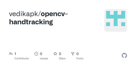 GitHub Vedikapk Opencv Handtracking