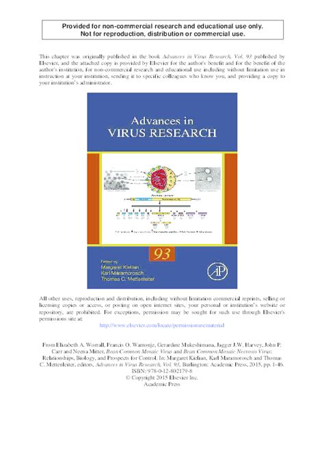 Pdf Bean Common Mosaic Virus And Bean Common Mosaic Necrosis Virus Relationships Biology
