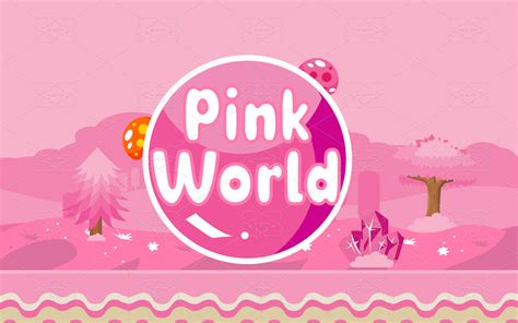 Pink World Complete 2d Game Asset Pack With Beautiful Ui Gamedev Market