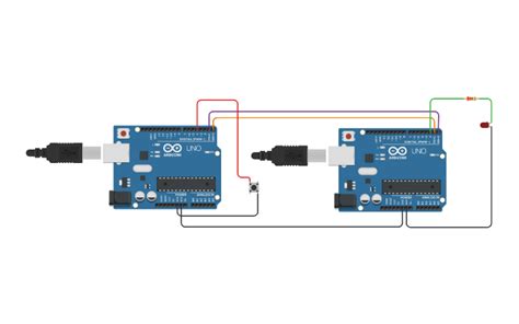Circuit Design Ex1 Serial Communication With Two Arduino Tinkercad