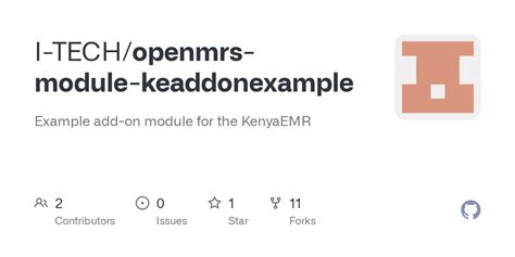 GitHub I TECH Openmrs Module Keaddonexample Example Add On Module For The KenyaEMR
