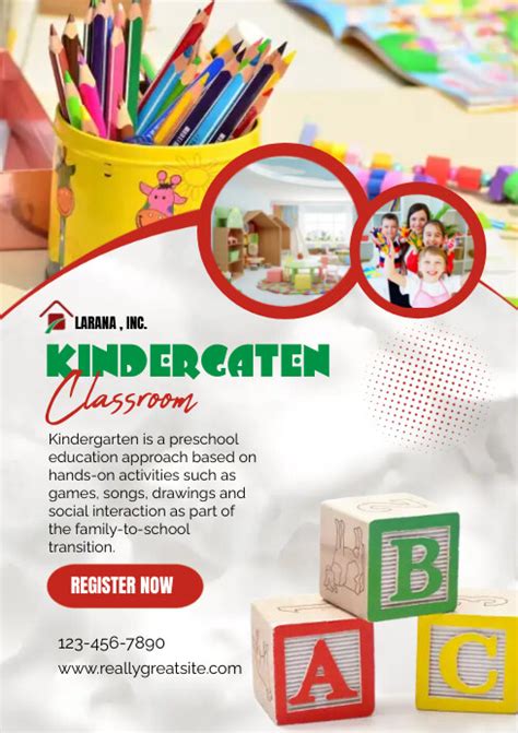 Kindergaten Classroom Flyer Template Postermywall