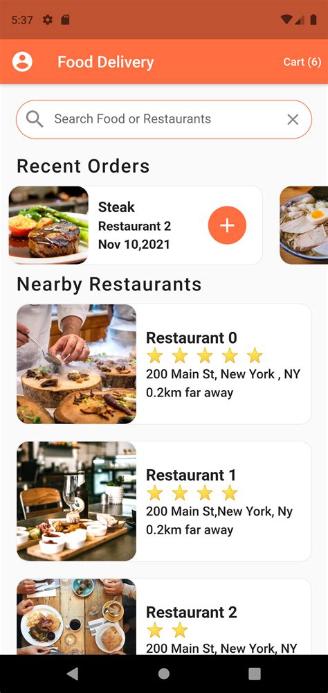 a food delivary ui app built with flutter