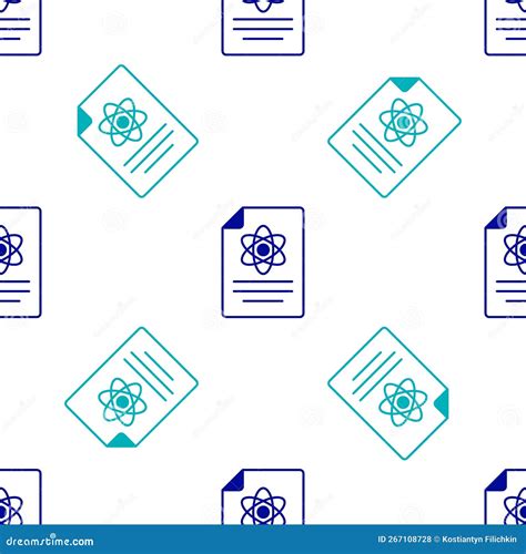 Blue Chemistry Report Icon Isolated Seamless Pattern On White