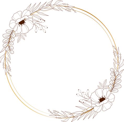 Flower Frame Wreath Ring Watercolor Illustration 11117380 Png