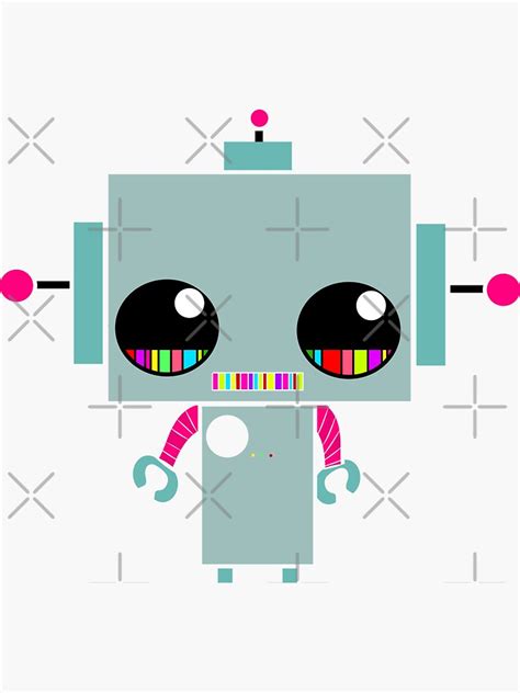 Cute Robot Mecha Kawaii Sticker For Sale By Stormy Rose Redbubble