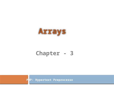 Pptx Outline O What Is An Array O Indexed Array O Associative Array O Multidimensional Array