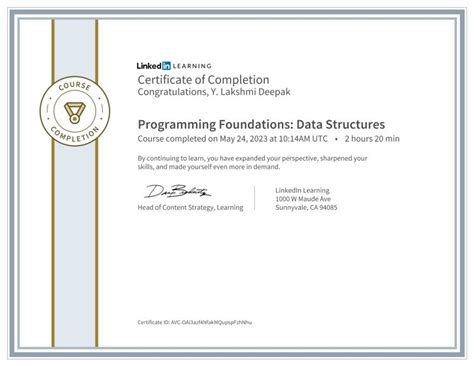 Lakshmi Deepak Yerram On Linkedin Certificate Of Completion