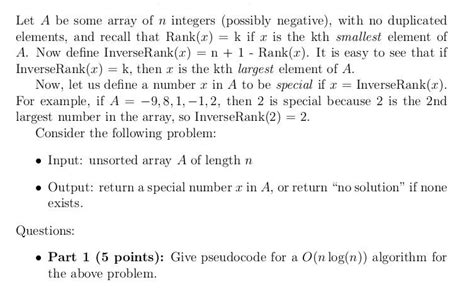 solved let a be some array of n integers possibly
