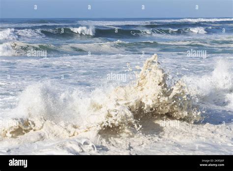 The Turbulent Surface Of The Pacific Ocean During A King Tide An
