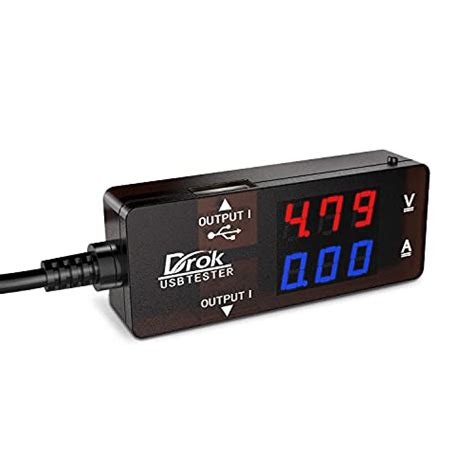 DROK USB Tester USB A USB C 2 0 Multimeter Dual USB Ports PD QC 3 0 With Color LED Display