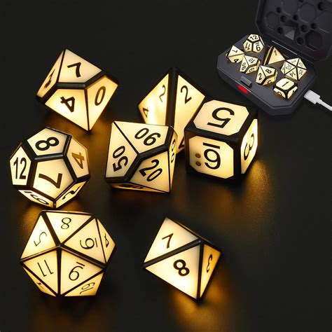 Lot De 7 Dnd Dice Set Dungeons And Dragons Dice Dés Dnd Lumineux