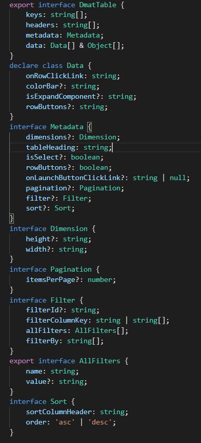 Dynamic Mat Table Angular Library