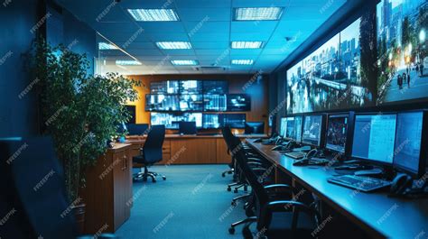 Security Operations Center Monitoring And Control Premium Ai Generated Image