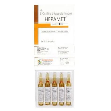Hepamet 5gm 10ml L Ornithine L Aspartate Infusion Ampoules At ₹ 424 Pack Chikabanavara