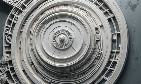 Close Up View White Circular Metal Structure With Intricate Patterns And Designs Set Against