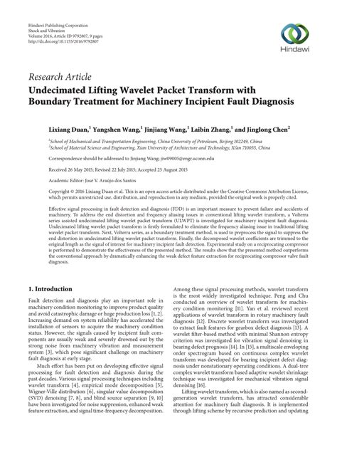 Pdf Undecimated Lifting Wavelet Packet Transform With Boundary