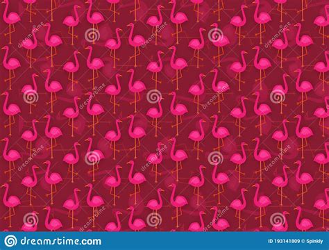 Flamingo Background Design For Wallpaper Stock Illustration