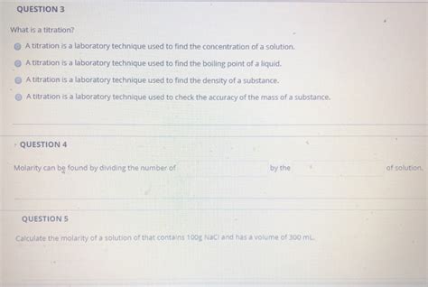 Solved QUESTION What Is A Titration A Titration Is A Chegg Com
