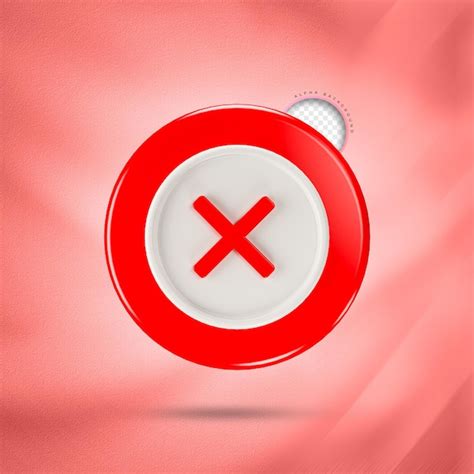 Premium Psd 3d Rejected Sign Cross Check Mark Cross Sign Can Be Used As Symbols Of Wrong