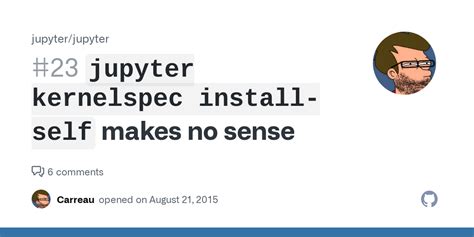 `jupyter Kernelspec Install Self` Makes No Sense · Issue 23 · Jupyter