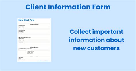 New Client Form Free Download Template For Small Business