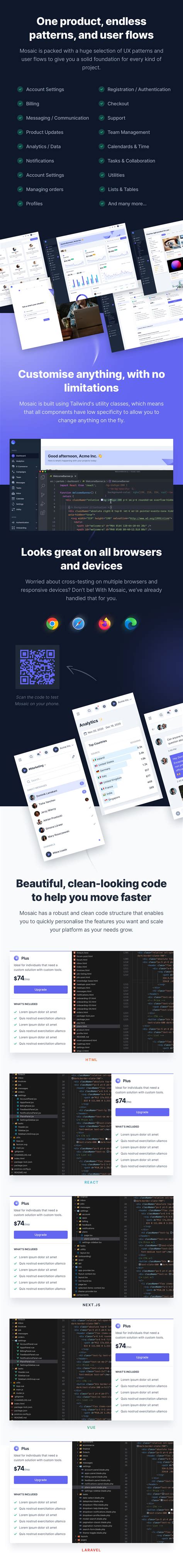 Mosaic Tailwind Css Admin Dashboard Template Graphicfort