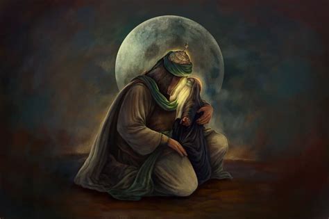 تصویرسازی حضرت رقیه سلام الله علیها در آغوش پدر