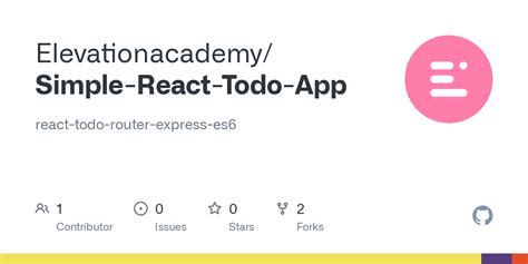 GitHub Elevationacademy Simple React Todo App React Todo Router Express Es