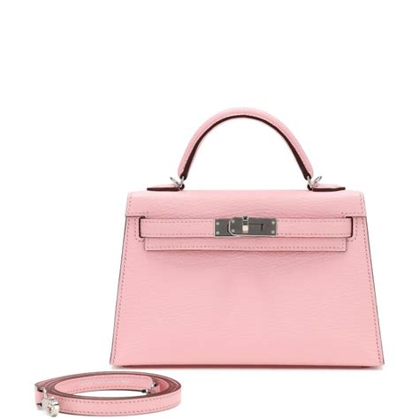 Hermès Rose Sakura Chèvre Mini Kelly Ii 20 Palladium Hardware 2021