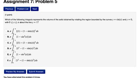 solved assignment 7 problem 5 previous problem list next 1