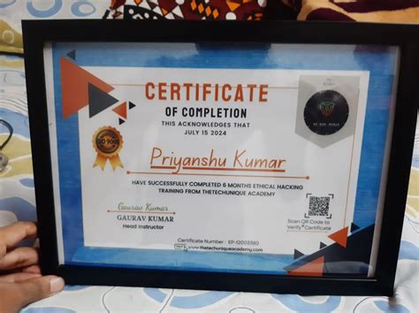 Successfully Completed My Cyber Ethical Hacking Course 😃 Priyanshu Kumar