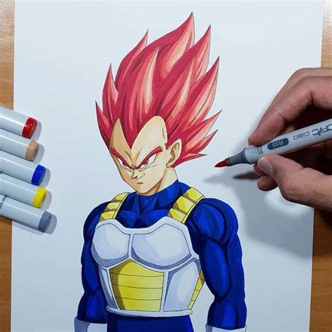 Vegeta Ssj God Drawing